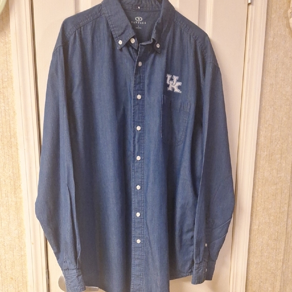 Vantage | Shirts | Mens Blue Uk Buttondown Long Sleeved Shirt Size Xl ...